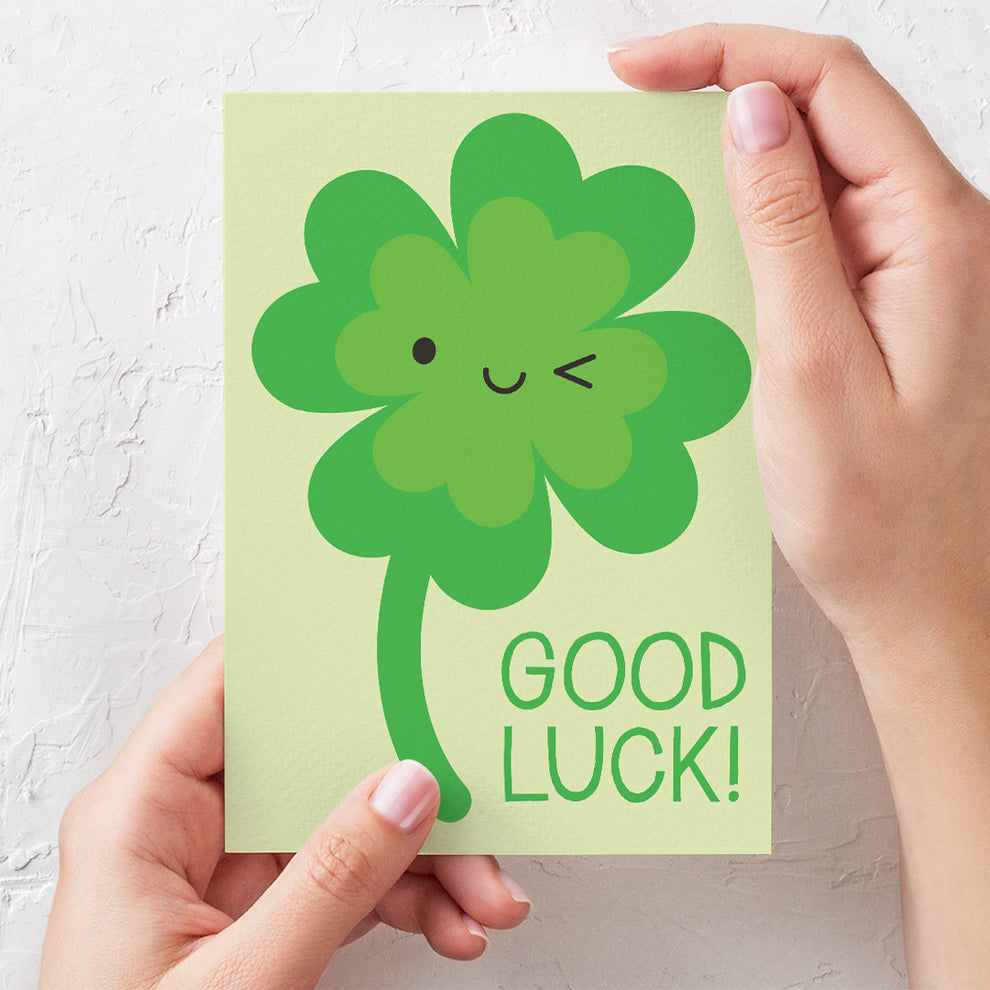 Four Leaf Lucky Clover Good Luck Card – Asking For Trouble